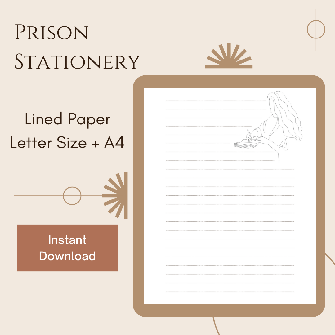 Lined Writing Woman 01 | Printable Stationery Paper – Pentionery Cards ...